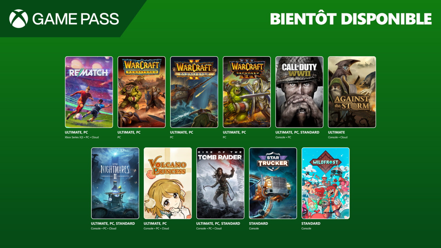 Prochainement dans le Xbox Game Pass : Rematch, Warcraft I & II ...